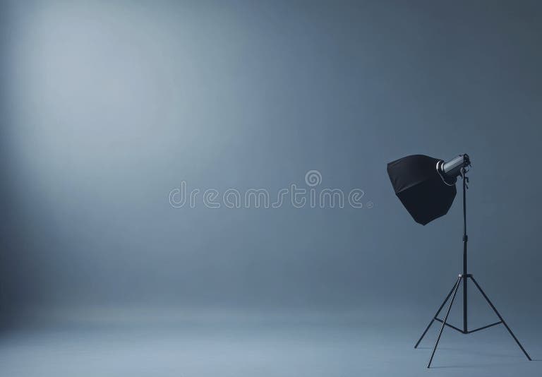 Studio Photography Setup with Single Light Source and Reflector Stock ...