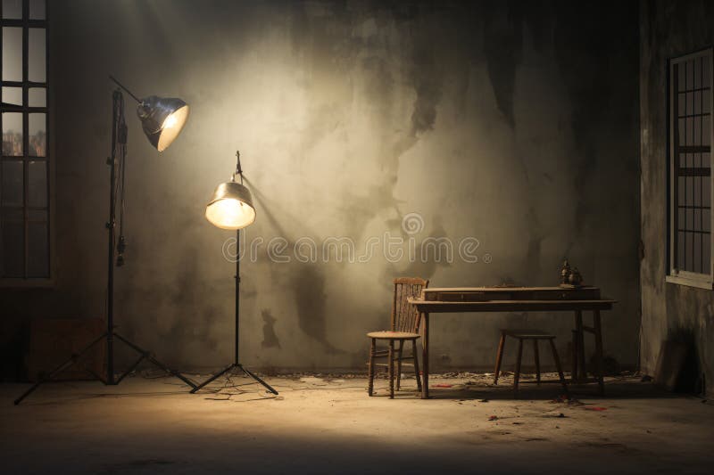 Studio Photography with Spotlight and Studio Light Stock Illustration ...