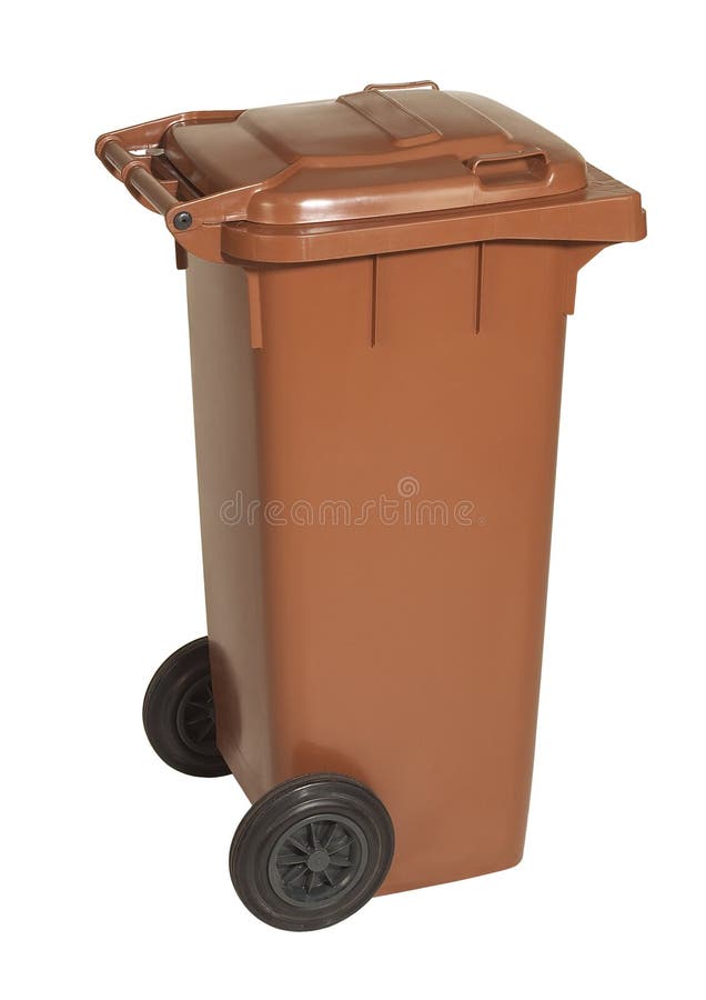 Brown waste container stock image. Image of rubbish, object - 21591125