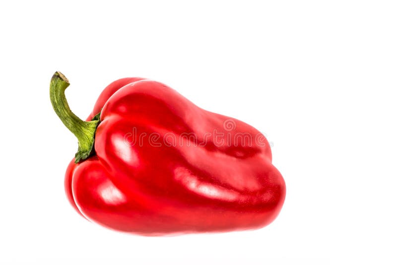 Studio Picture of a Single Red Bell Pepper Stock Image - Image of ...