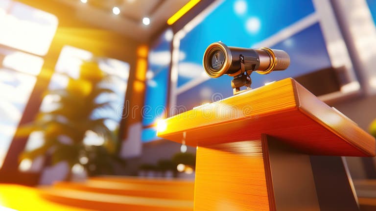 Studio Podium Camera Broadcast News Sunlight Stock Photo - Image of ...