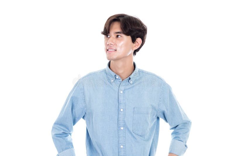 Studio Portrait of Asian Man Looking Elsewhere Stock Image - Image of ...