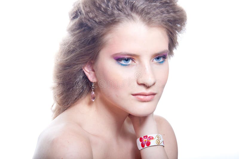 Studio Portrait of a Beautiful Young Woman Stock Image - Image of ...