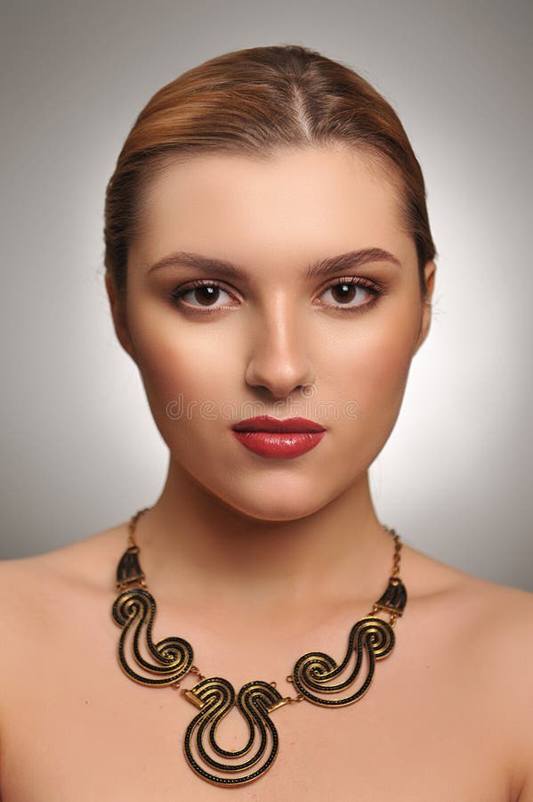 Studio Portrait of a Beautiful Young Woman Stock Image - Image of ...