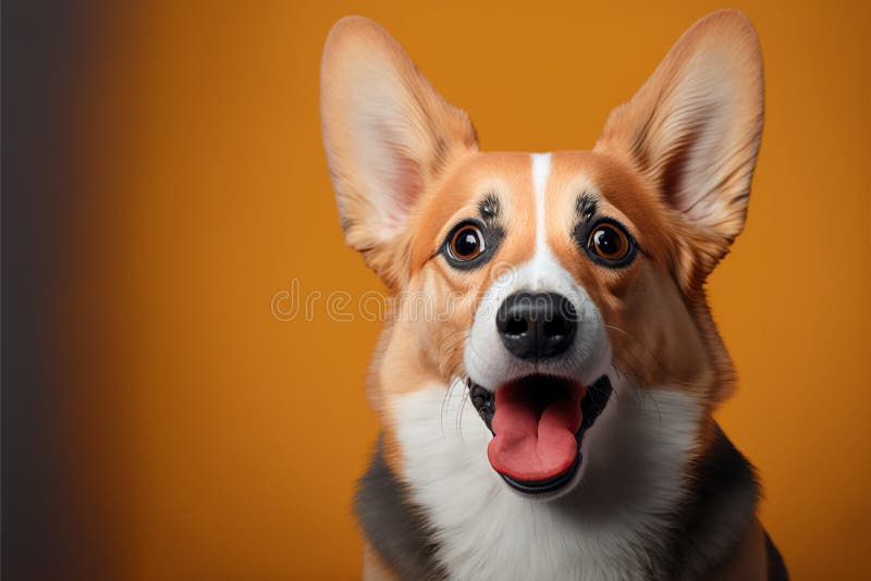 Studio Portrait of a Corgi with a Surprised Face , Created with ...
