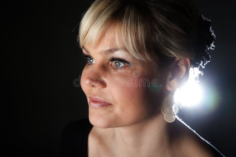 Studio Portrait of a Cute Blond Girl Stock Image - Image of smile ...