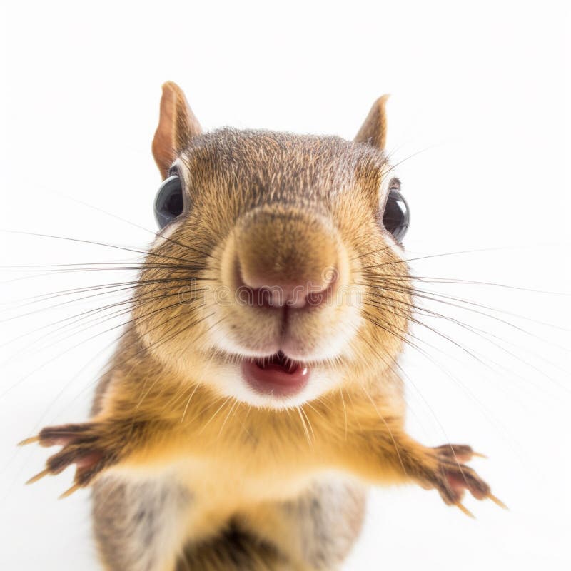 Studio Portrait of Funny Squirrel on a White Background. 360 Degrees ...