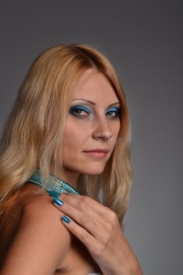 Studio portrait of a girl stock image. Image of blonde - 34162003