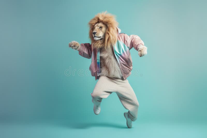 A Lion Dressed in Sportswear Being Active, Created with Generative AI ...