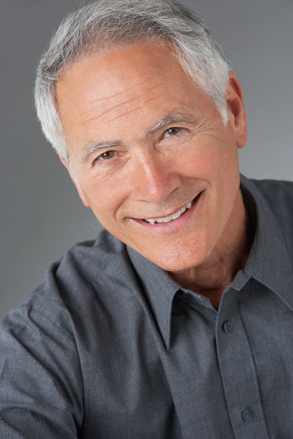 Studio Portrait of Senior Man Stock Image - Image of lifestyle, hair ...