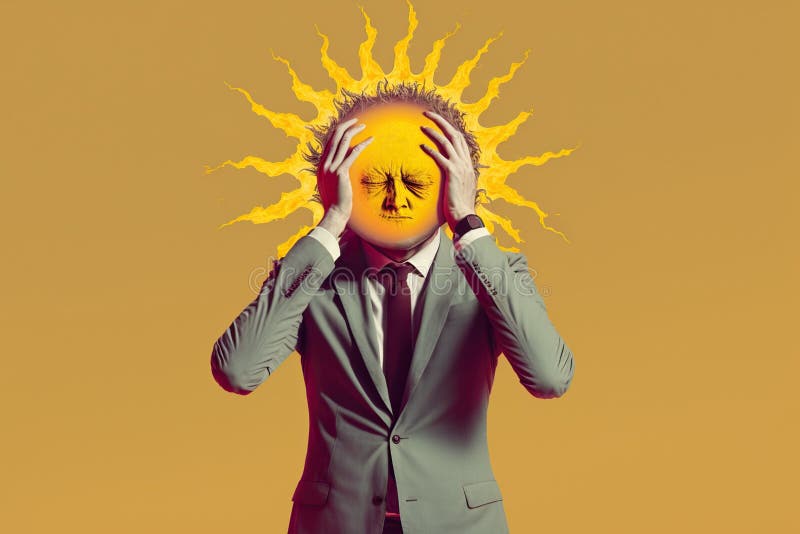 A Sun in Stress, Created with Generative AI Technology Stock ...