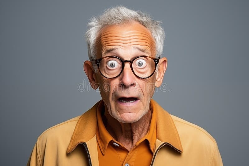Studio Portrait of a Surprised Old Man Stock Image - Image of generated ...