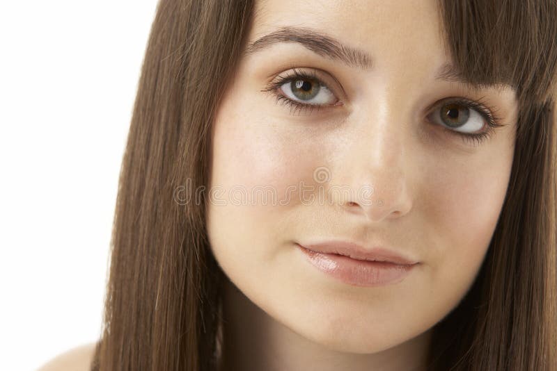 Studio Portrait of Teenage Girl Stock Image - Image of natural, head ...