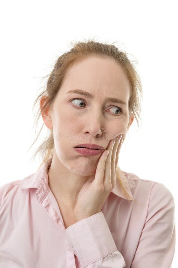 Studio portrait of woman stock image. Image of stress - 64729163