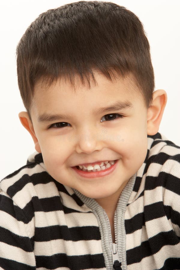 Studio Portrait of Young Boy Stock Image - Image of caucasian, fresh ...