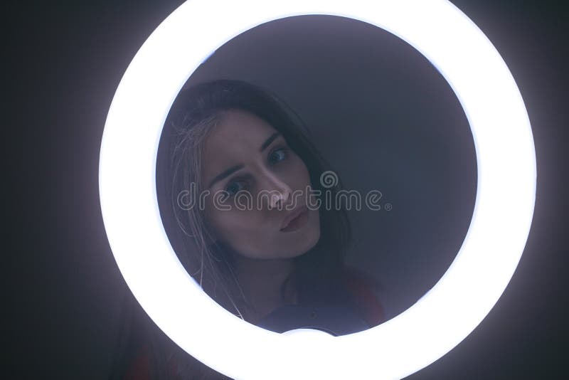 Studio Portrait Young Woman with Ring Flash Effect Stock Image - Image ... Studio Portrait Young Woman with Ring Flash Effect Stock Image - Image ...