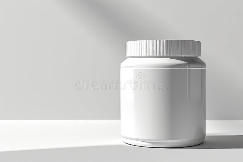 Studio Product Mockup: Plain White Jar with Shadows. Stock Illustration ...