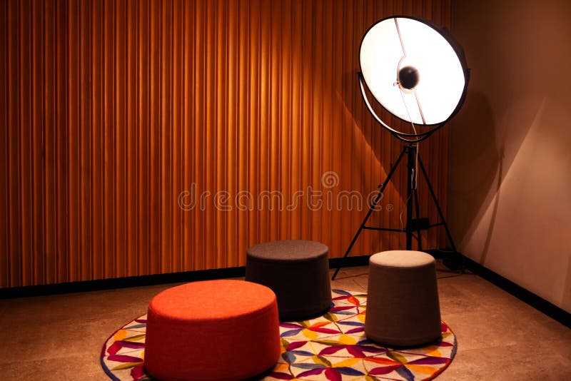 Studio with a projector stock image. Image of equipment - 227970647