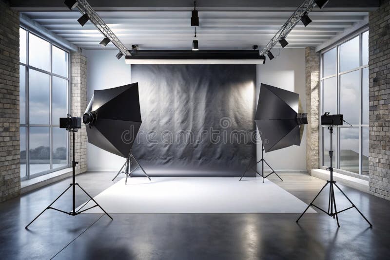 Studio Room Gradient Black White Background Stock Illustration ...