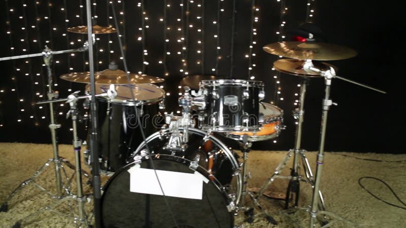Studio Room with Keyboard, Drum Set and Record Stock Footage - Video of ...