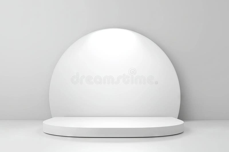 Studio Room Template on White Background with Modern Concept. Product ...