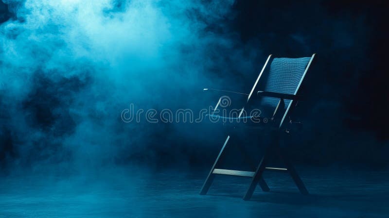 Studio Set with a Director S Chair, Camera, and Lighting Equipment ...