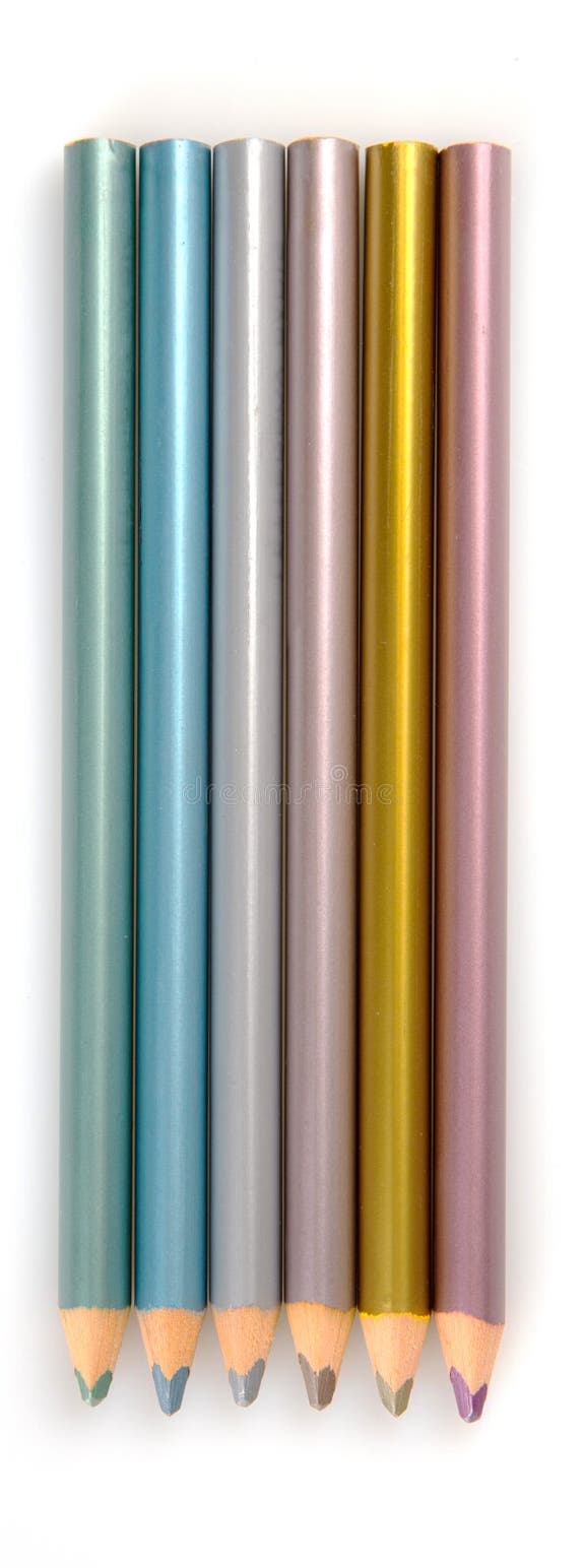 Studio Set of Metallic Coloring Pencils Stock Photo - Image of colorful ...