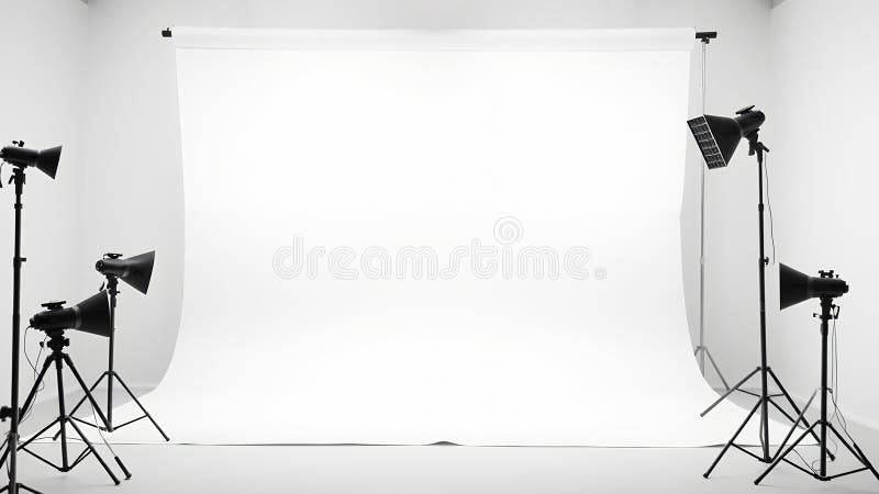Studio Set Up with Lights Ready for a Shoot Stock Illustration ...