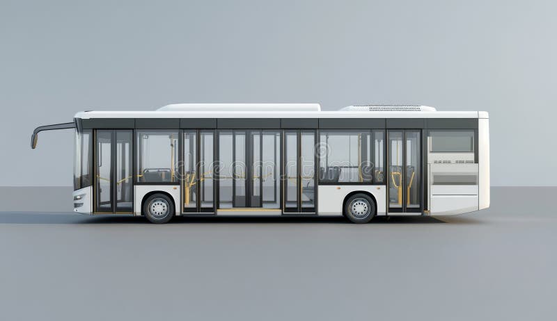 This Studio Setting Features a Modern White Bus with Black Accents ...