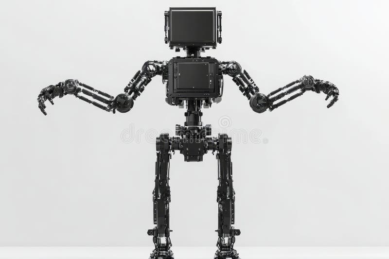 In a Studio Setting, a Robot Stands Upright, Exhibiting Its ...