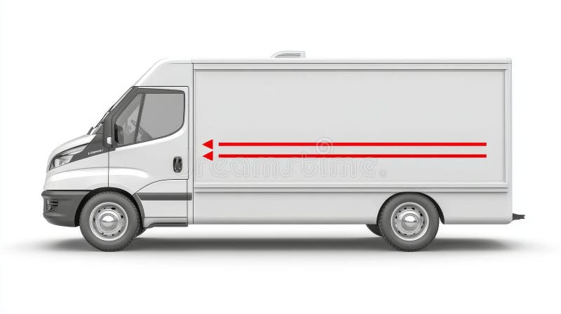 In a Studio Setting, a White Delivery Truck with Black Tires is ...