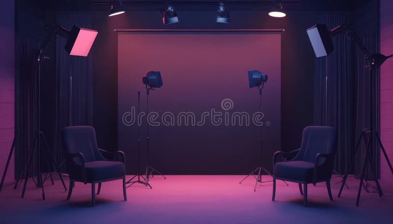 Studio Setup with Dual Chairs and Lighting for a Professional ...