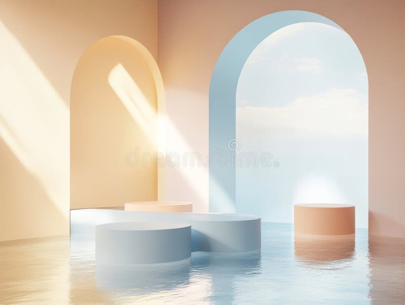 A Studio Setup Featuring a Minimalist Product Display, with Sunlight ...