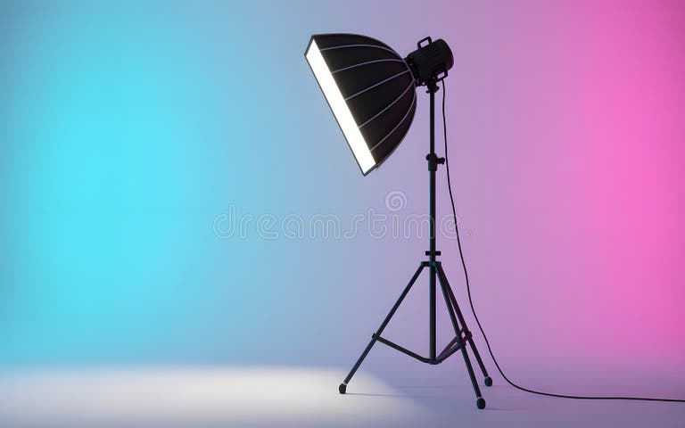 Studio Setup Featuring a Professional Softbox Light on a Tripod ...