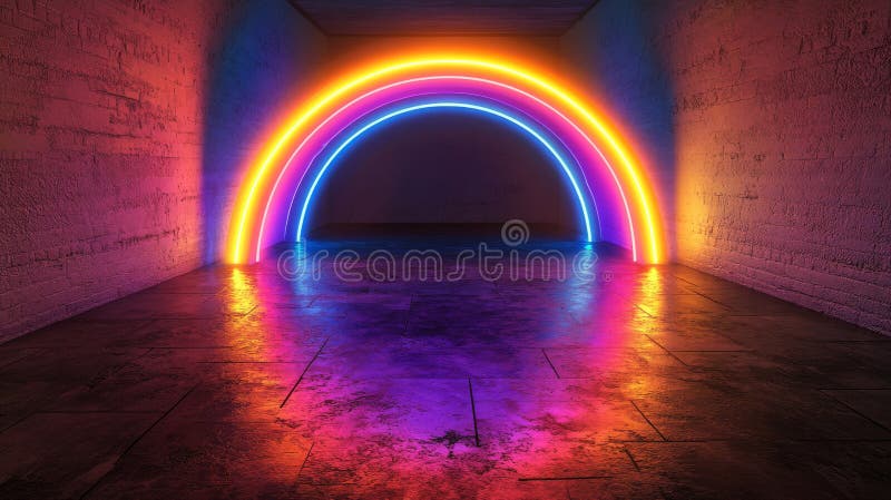 Orange Neon Arch Dark Studio Stock Photos - Free & Royalty-Free Stock ...