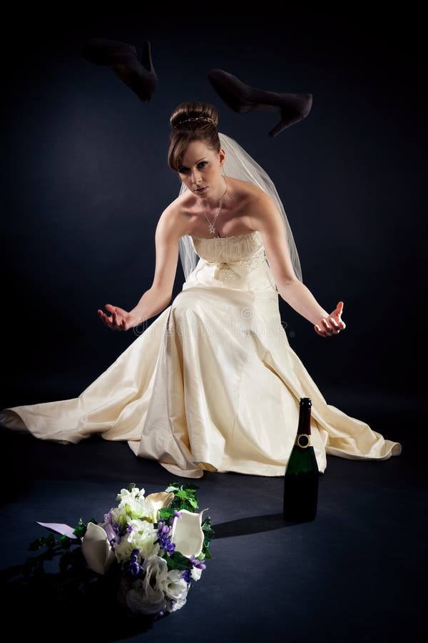 Studio Shot of a Beautiful Bride Stock Image - Image of dress, woman ...