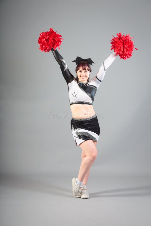 Studio Shot of Cheerleader Posing Stock Photo - Image of people, young ...