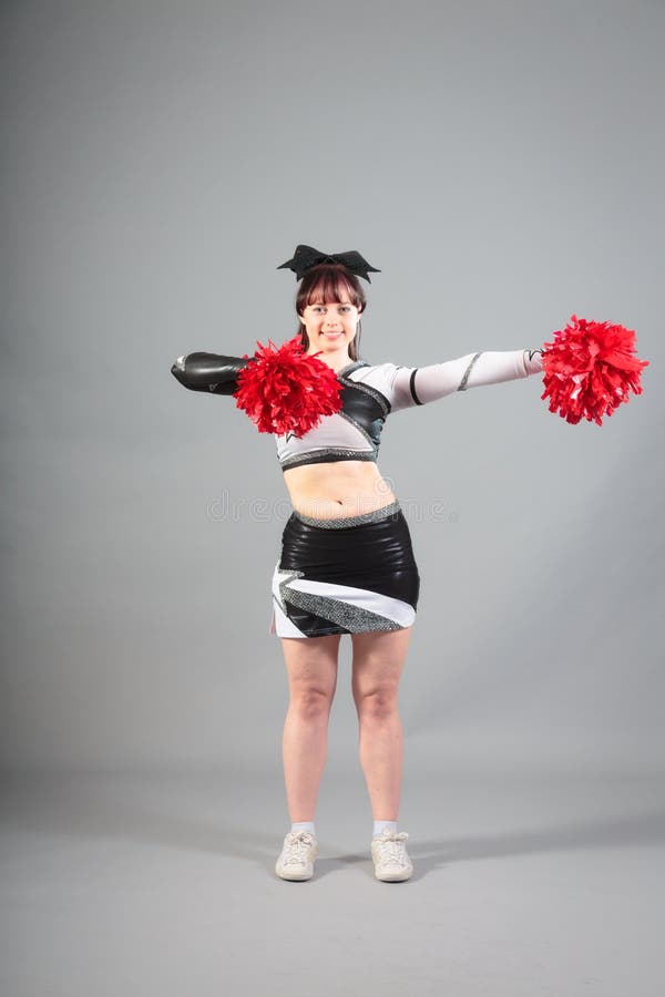 Studio Shot of Cheerleader Posing Stock Image - Image of people ...