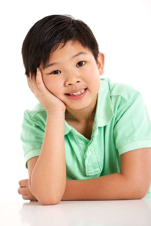Studio Shot of Chinese Boy stock photo. Image of space - 26099186