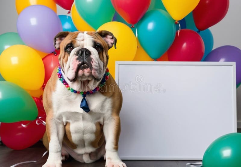 Studio Shot of a Cute Dog with an Empty Whiteboard Behind. Stock ...