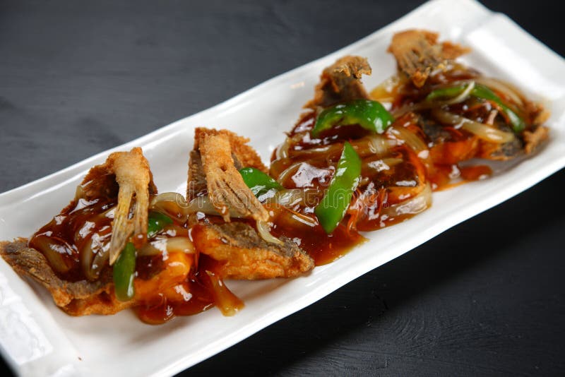 Deep Flied Flounder on a Dining Table Stock Photo - Image of flied ...