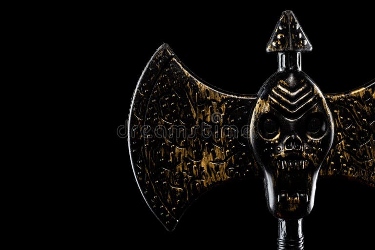 Studio Shot of Devil Ax for Halloween in Dark Space Stock Image - Image ...
