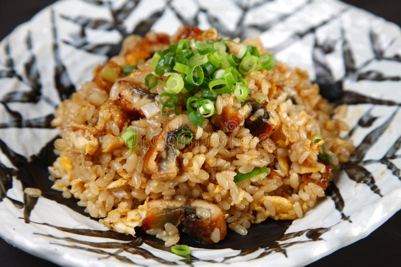 Studio Shot of Eel Fried Rice Stock Image - Image of table ...