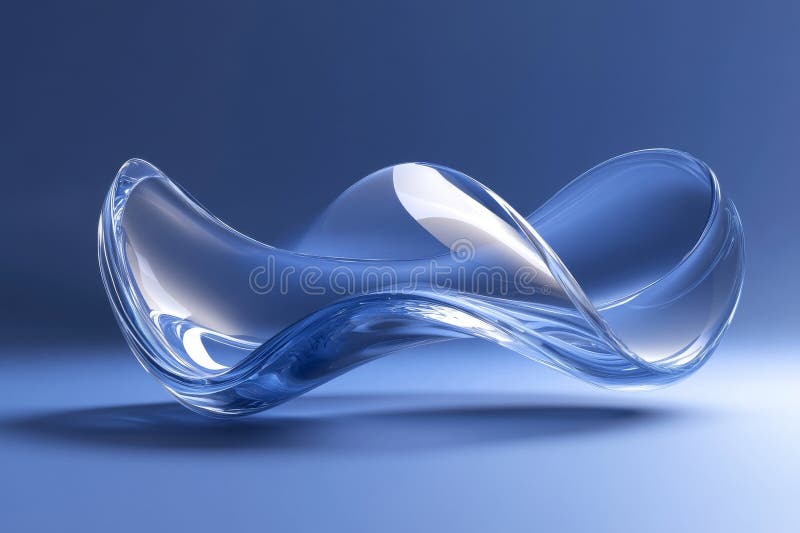 A Studio Shot Featuring a Swirling Glass of Water Set Against a Blue ...