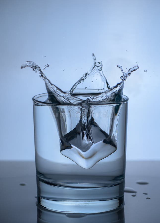 Studio Shot of Glass of Water with Splash Stock Image - Image of cold ...