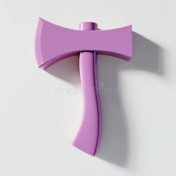 Light Pink Axe Shaped Object on White Background Stock Illustration ...