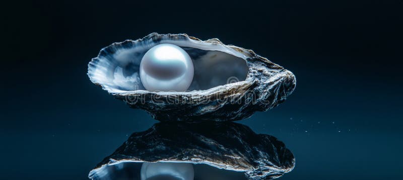 Studio Shot of a Luminous Pearl Resting in an Open Oyster Shell ...