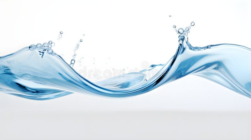 Light Blue Water Splash with Air Bubbles and Liquid Drops Stock ...