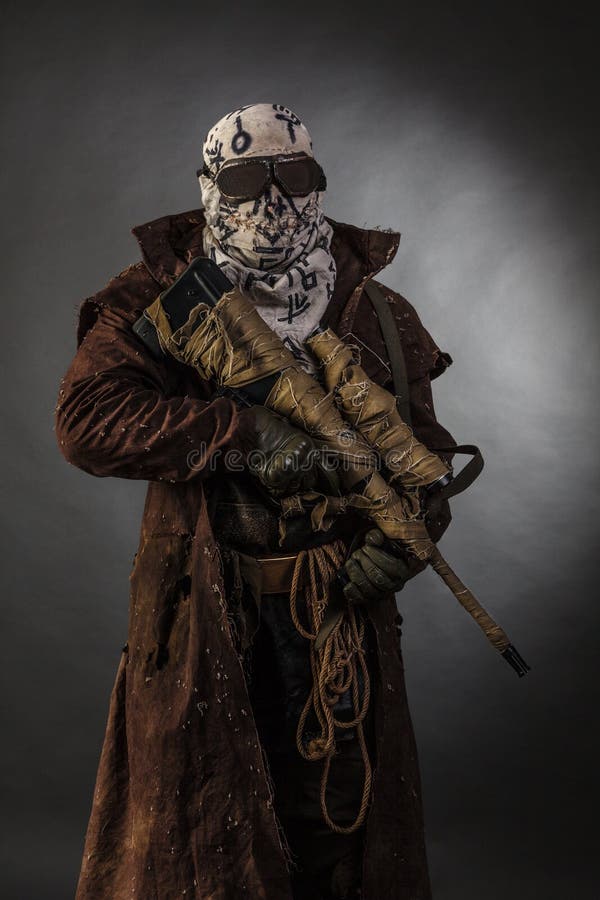 Studio Shot of Nuclear Survivor Stock Image - Image of atomic, mask ...