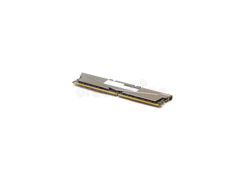 Studio Shot One DDR4 Desktop Memory Module Ram in Gray Color Isolated ...